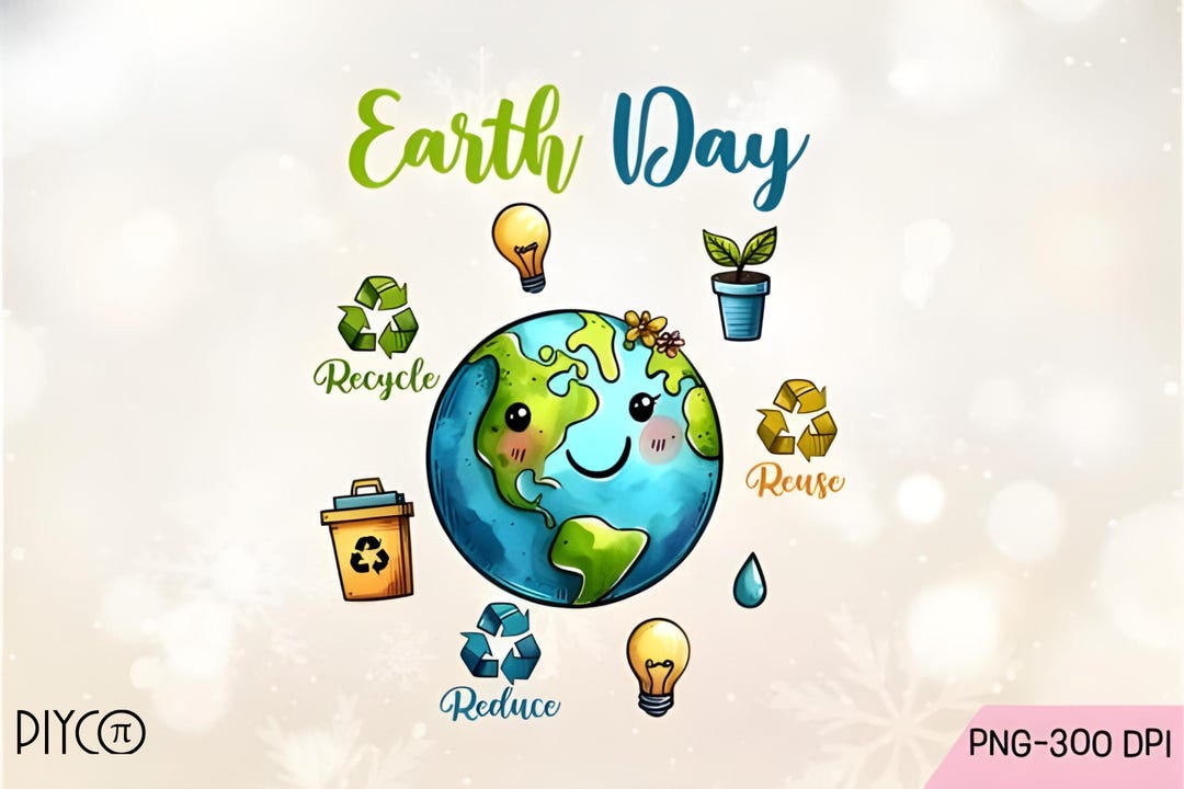 Earth Day 3 Rs Preschool PNG Digital Download for Sublimation, Reuse ...
