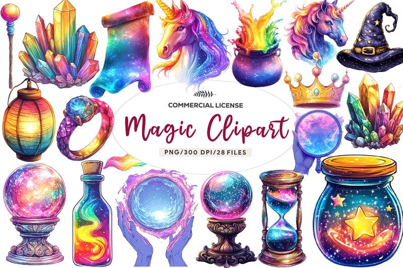 Magic Clipart Bundle | Mystical Fantasy PNG Designs | Enchanted Craft ...