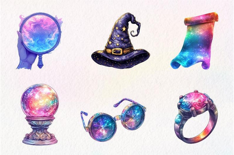 Magic Clipart Bundle | Mystical Fantasy PNG Designs | Enchanted Craft ...