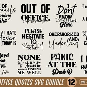 Funny Office Quotes SVG Bundle: Coffee Humor Designs (digital Download ...