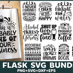 Flask SVG Bundle 1 | Bottle-themed SVG Png Pdf Jpg Eps Designs for ...