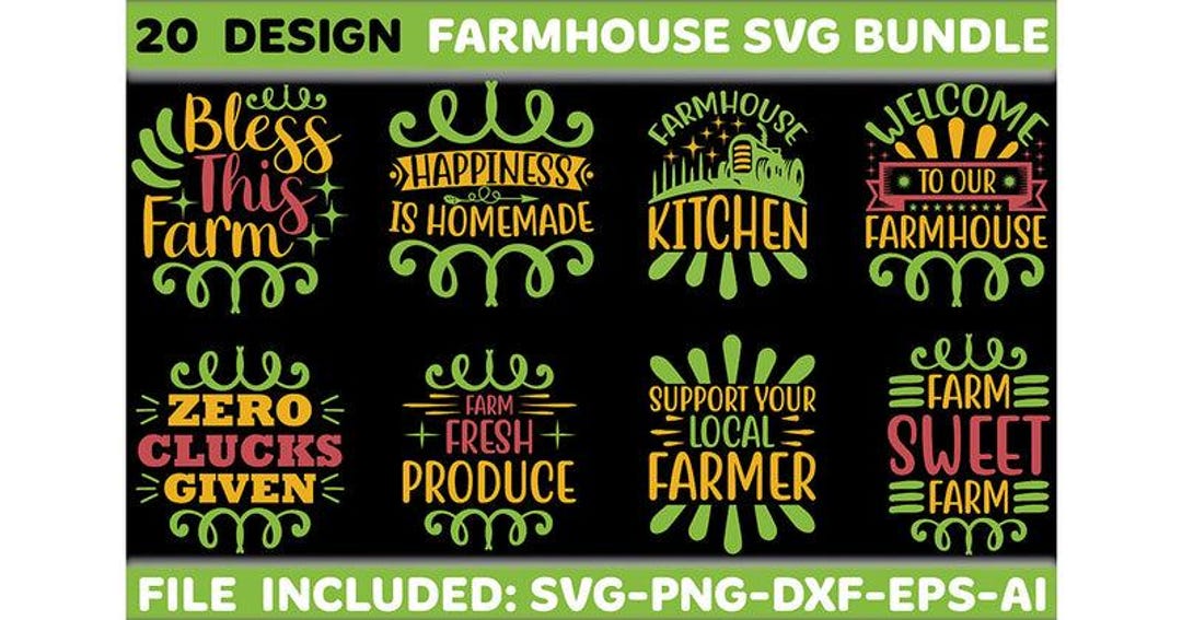 Farmhouse SVG Bundle for Cricut and Silhouette | Rustic Home Decor SVG ...