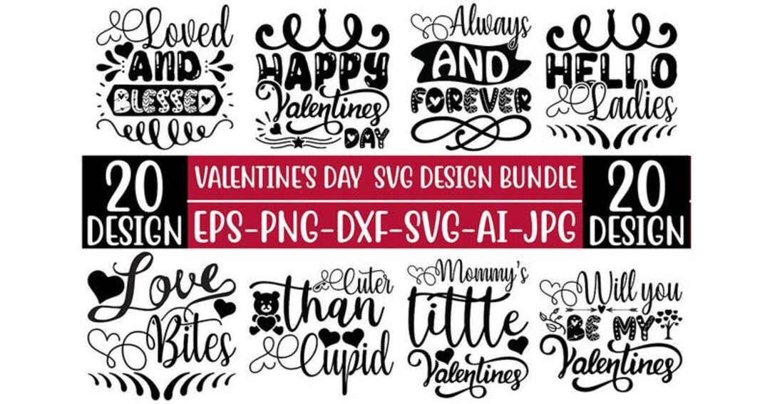 Valentine SVG Bundle for Cricut and Silhouette | Romantic Love SVG Cut ...