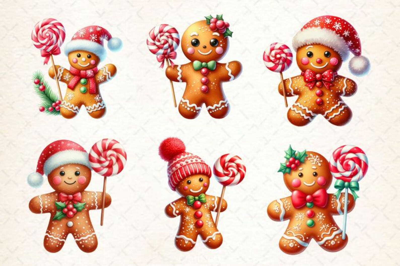 Gingerbread Man Clipart Bundle: Festive Christmas Cookie Illustrations ...