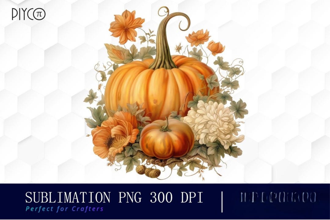 Watercolor Pumpkin Patch Clipart PNG: Boho Fall Design (digital ...