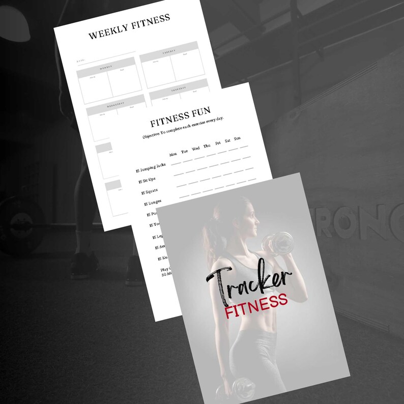 Customizable Fitness Tracker - Editable Canva Template and Printable ...