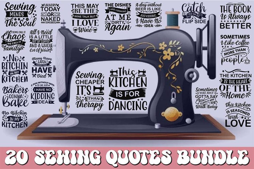 Sewing Quotes SVG Bundle: Funny Needlework Sayings for Cricut ...
