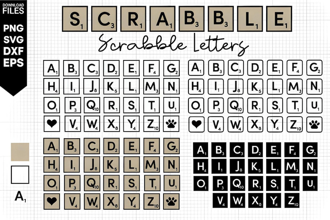 Scrabble Tiles SVG Files - Alphabet SVG for Cricut & Silhouette ...