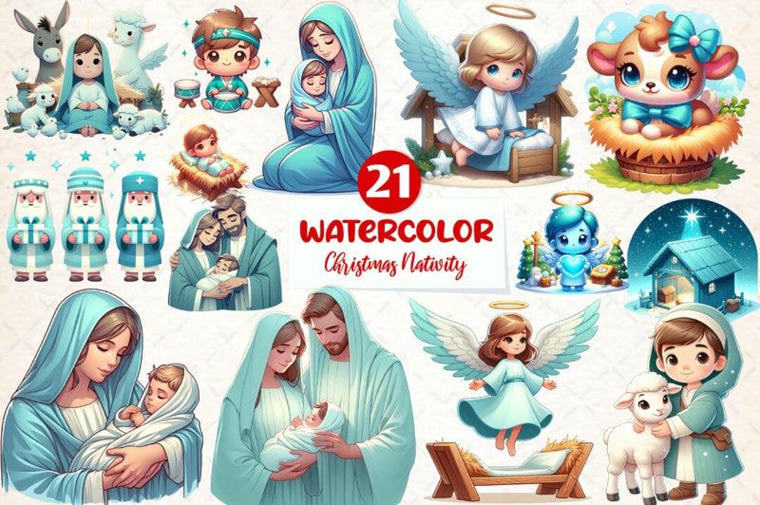 Cute Christmas Nativity Clipart Bundle | Adorable Christian ...