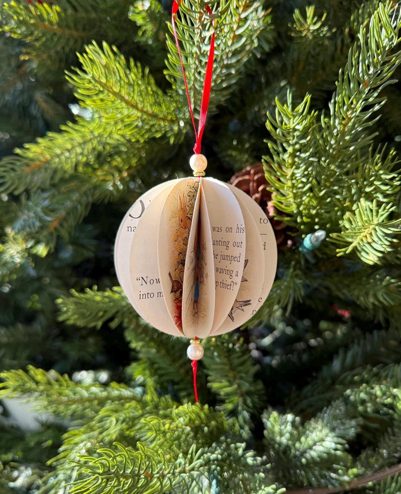 The Tale of Peter Rabbit Upcycled Book Page Christmas Ornament - Etsy