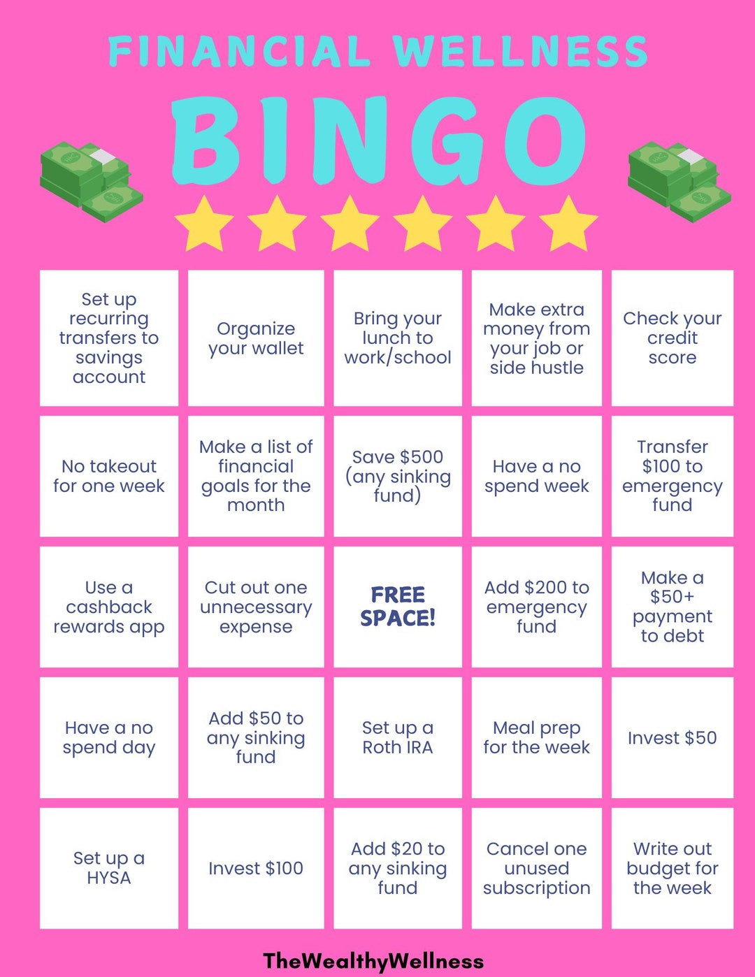 Financial Wellness Bingo - Etsy Australia