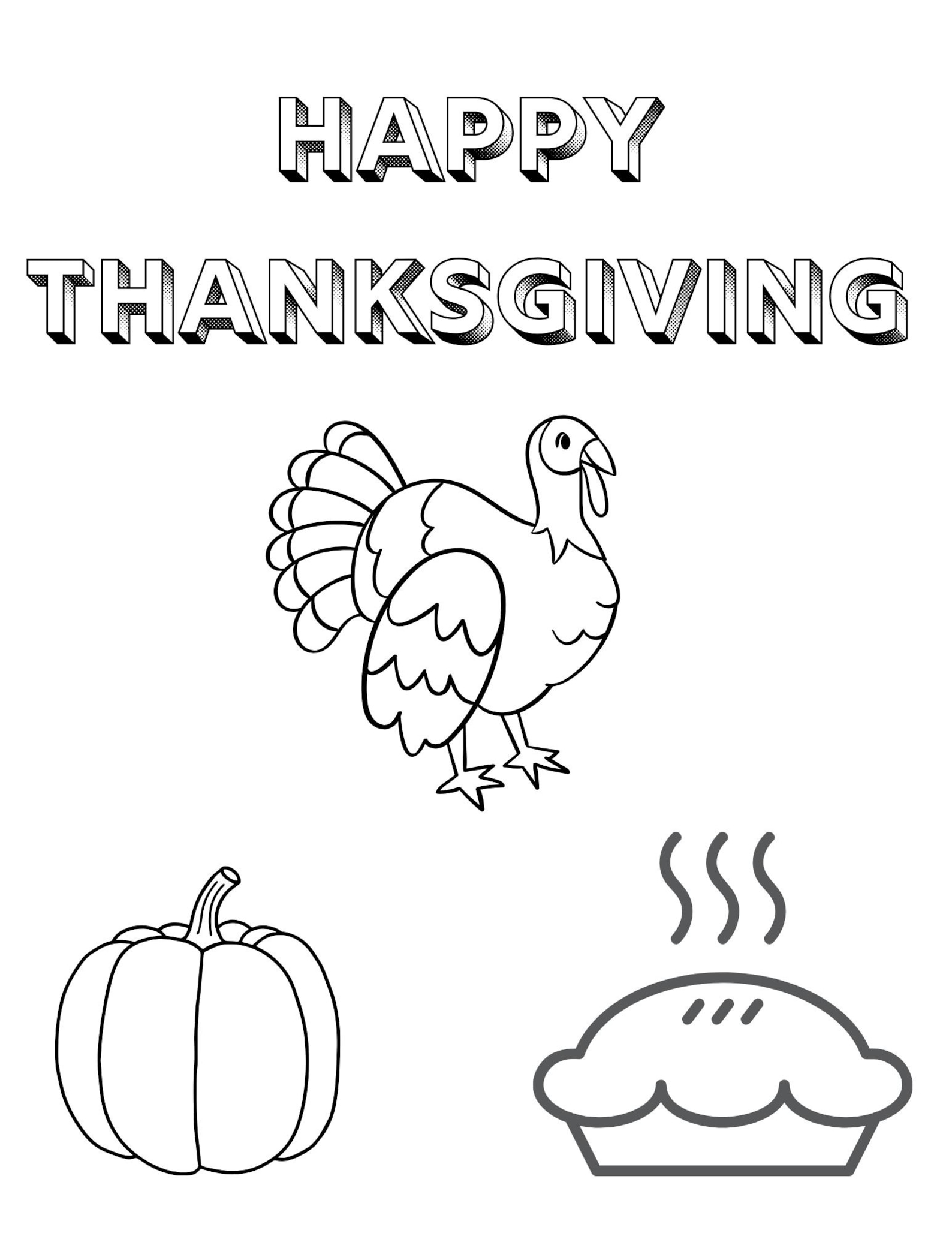 Thanksgiving Coloring Sheet - Etsy