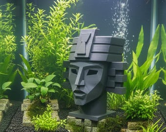 Aztec Pyramid Aquarium Decor 7 Inch Tall Mayan Temple Fish Tank ...