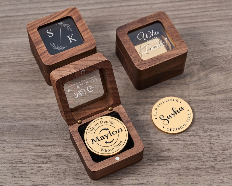 Decision Coin, Custom Engraved Flip Coin for Couples & Families ...