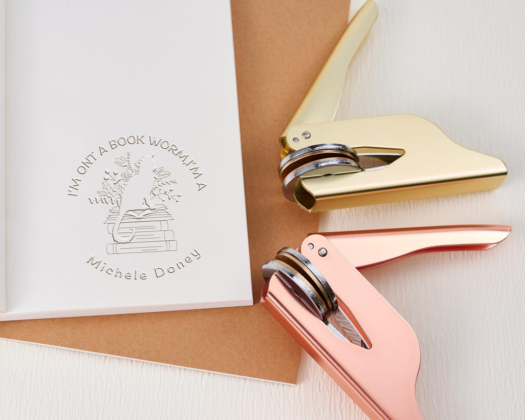 Premium Personalized Book Embosser, Hand-held From the Library of Stamp ...