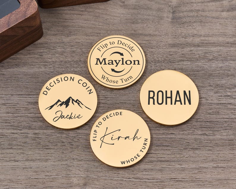 Decision Coin, Custom Engraved Flip Coin for Couples & Families ...