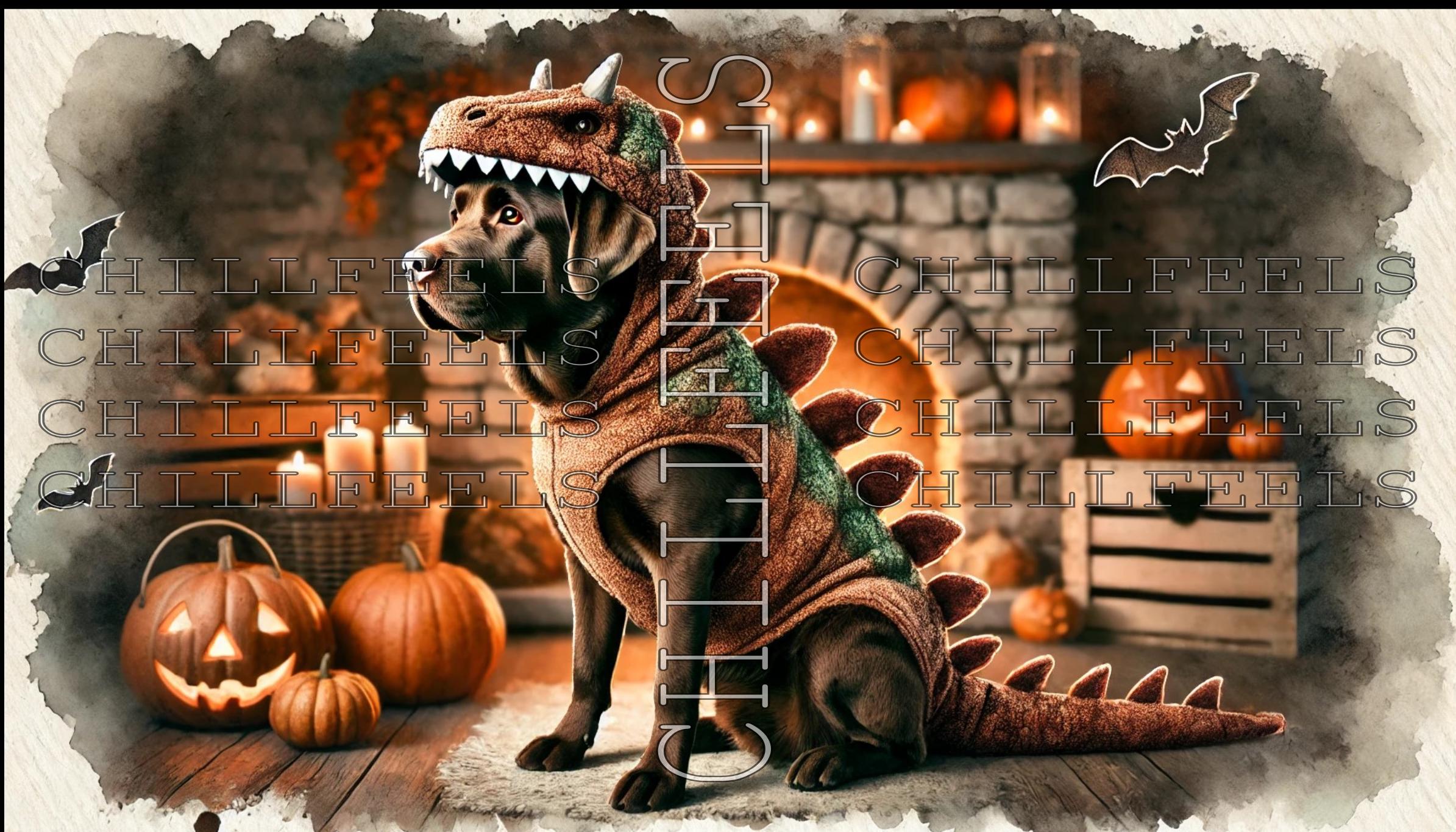 Halloween-tine Printable Cute Chocolate Lab in Costume 3 1/2 by 2 Inch ...