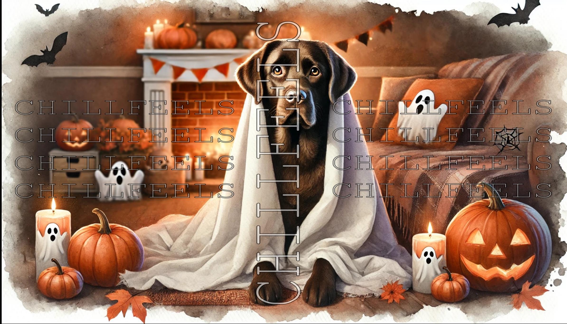 Halloween-tine Printable Cute Chocolate Lab in Costume 3 1/2 by 2 Inch ...