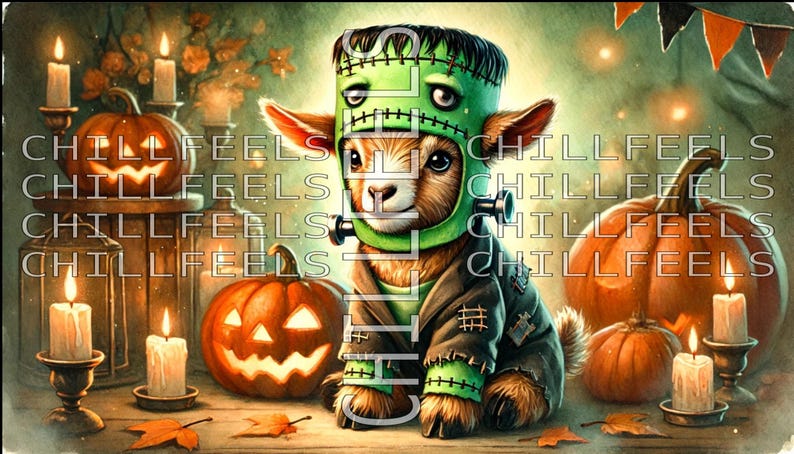 Halloween-tine Printable Goats in Costume 3 1/2 by 2 Inch - Etsy