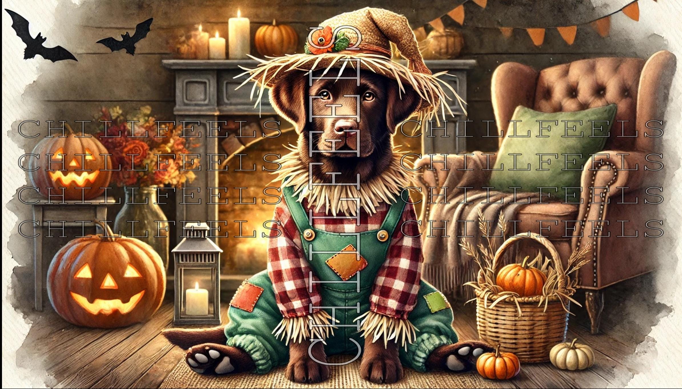 Halloween-tine Printable Cute Chocolate Lab in Costume 3 1/2 by 2 Inch ...