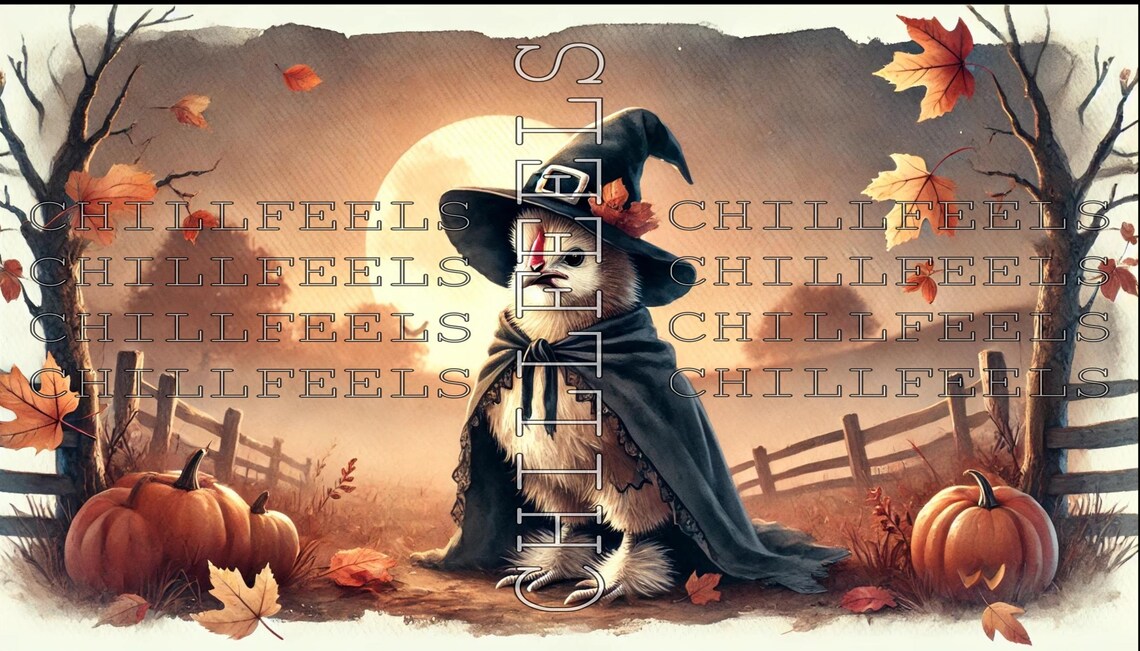 Halloween-tine Printable Cute Silkie Chicken in Costume 3 1/2 by 2 Inch ...