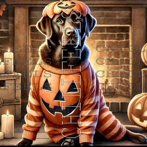 Halloween-tine Printable Cute Chocolate Lab in Costume 3 1/2 by 2 Inch ...