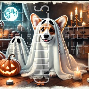 Halloween-tine Printable Corgi in Cute Costume 3 1/2 by 2 Inch - Etsy