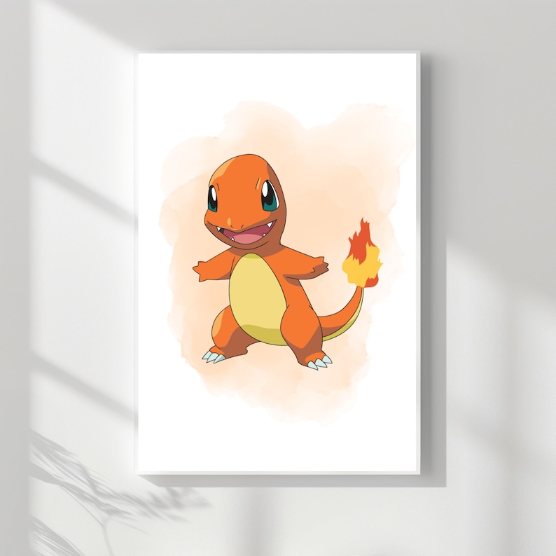 Pokemon Poster, Set of 3 Pokemon Wall Art, Squirtle, Charmander, and ...