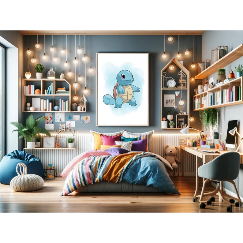 Pokemon Poster, Set of 3 Pokemon Wall Art, Squirtle, Charmander, and ...