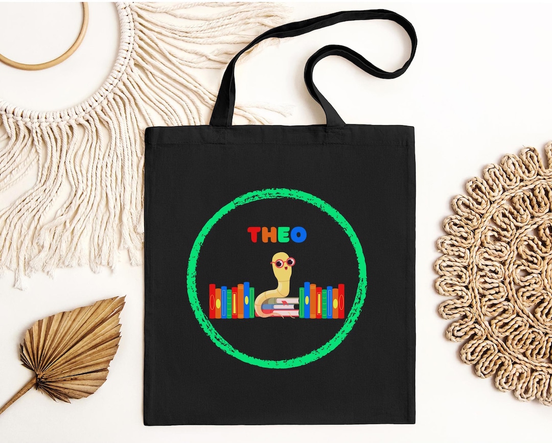 Personalized Kids Library Tote, Custom Canvas Library Bag, Personalized ...