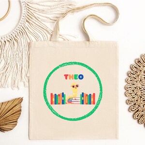 Personalized Kids Library Tote, Custom Canvas Library Bag, Personalized ...