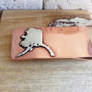 Copper and Sterling Silver Money Clip With State Alaska and ...