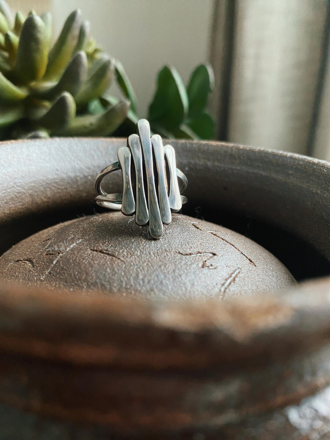 Minimalist Staggered Ring Sterling Silver Simple Ring Modern Ring - Etsy