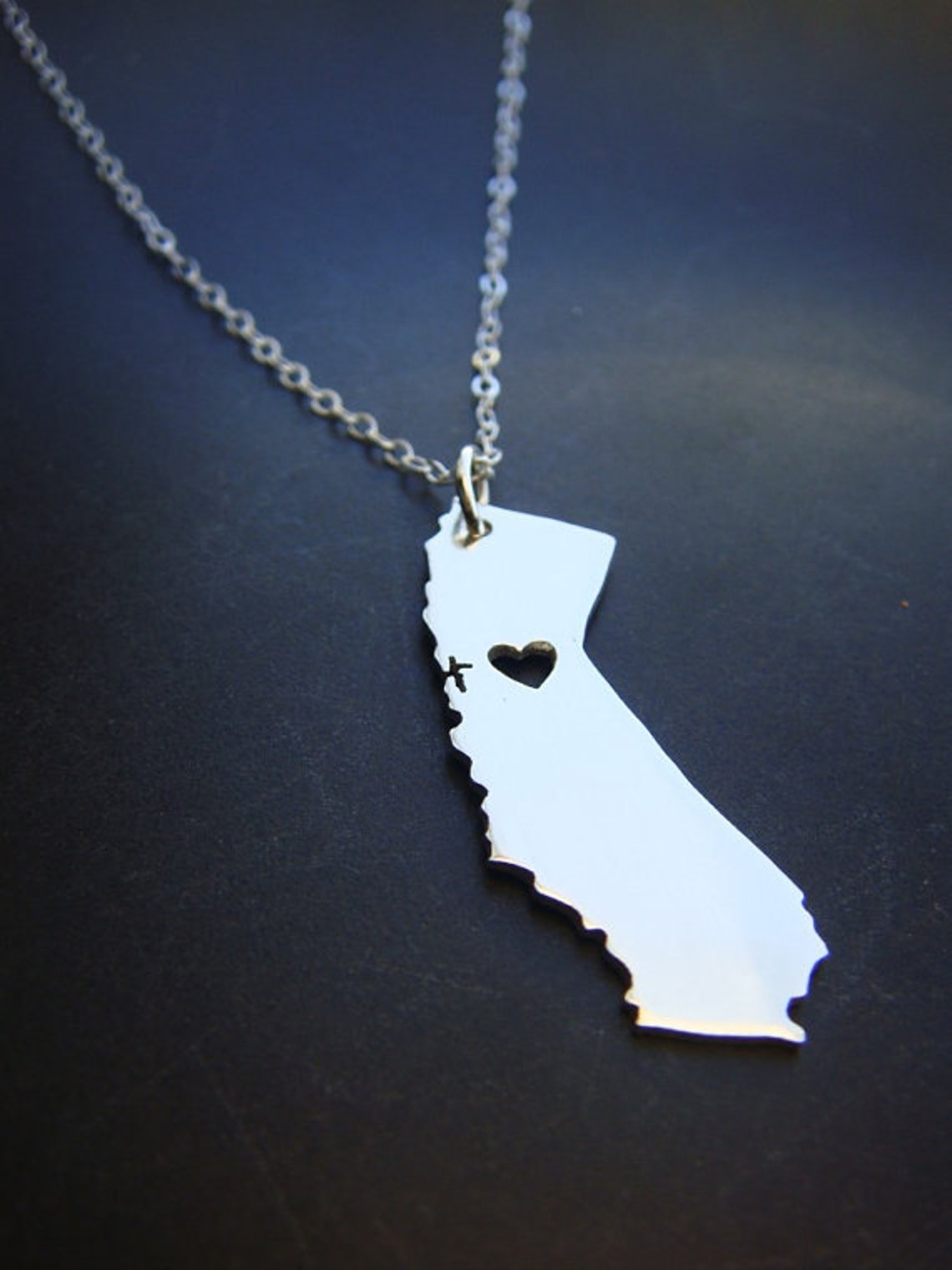 Sterling Silver State Necklace Made to Order Personalize the Location ...