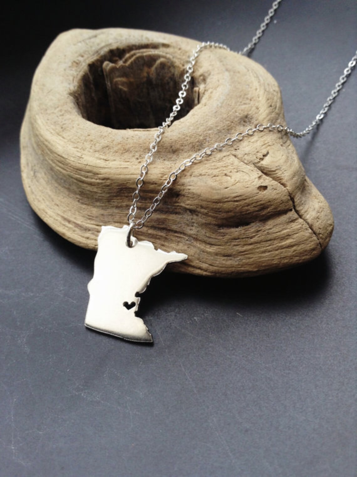 Sterling Silver State Necklace Made to Order Personalize the Location ...