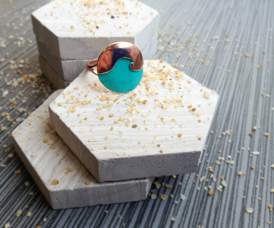 Textured Wave Ring in Sterling Silver or Copper - Etsy