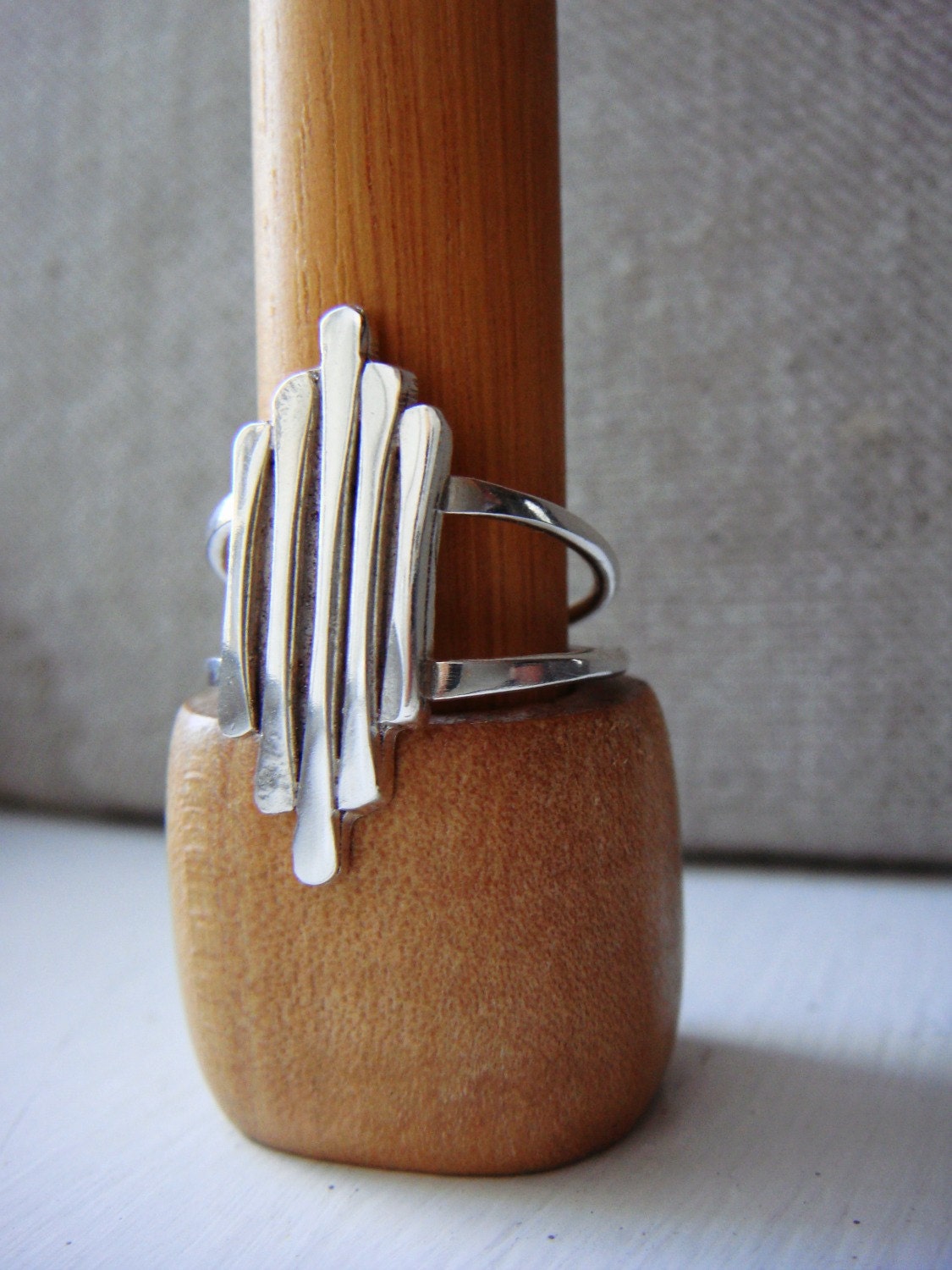 Minimalist Staggered Ring Sterling Silver Simple Ring Modern - Etsy