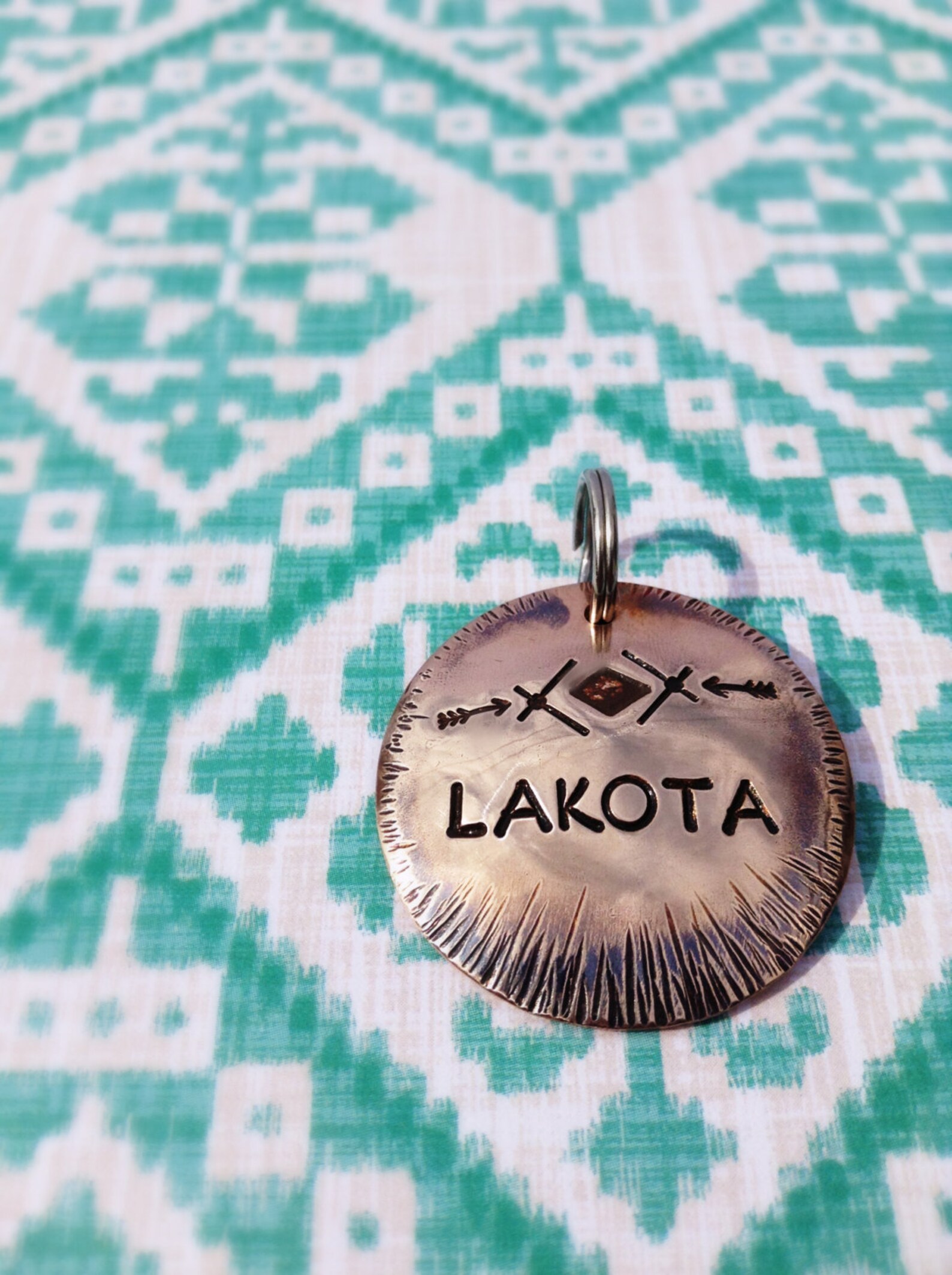 Southwest Earthy Bronze or Aluminum Pet ID Tag for the Earthy - Etsy