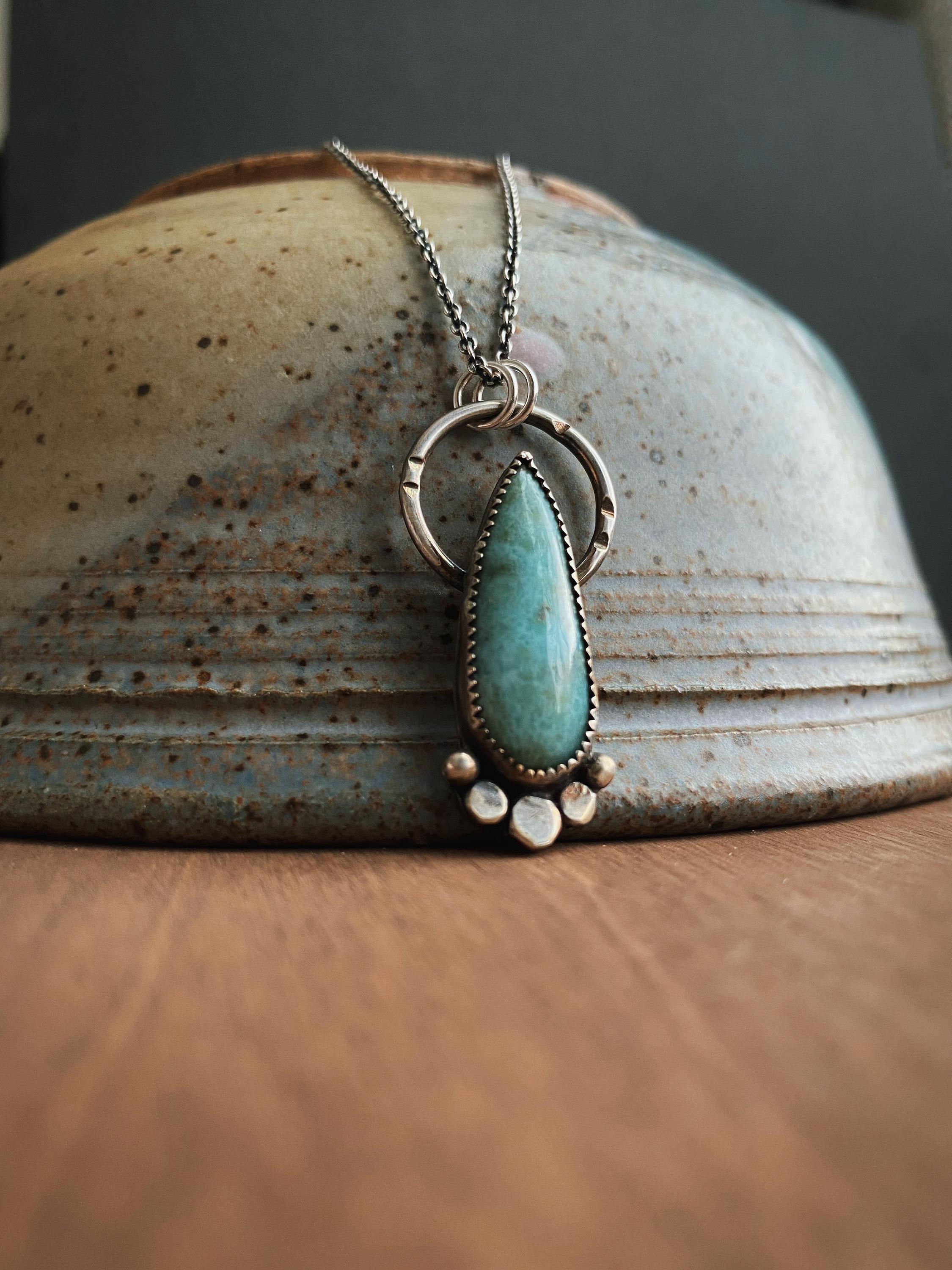Western Turquoise Sterling Silver Tears Necklace Handmade Made in the ...