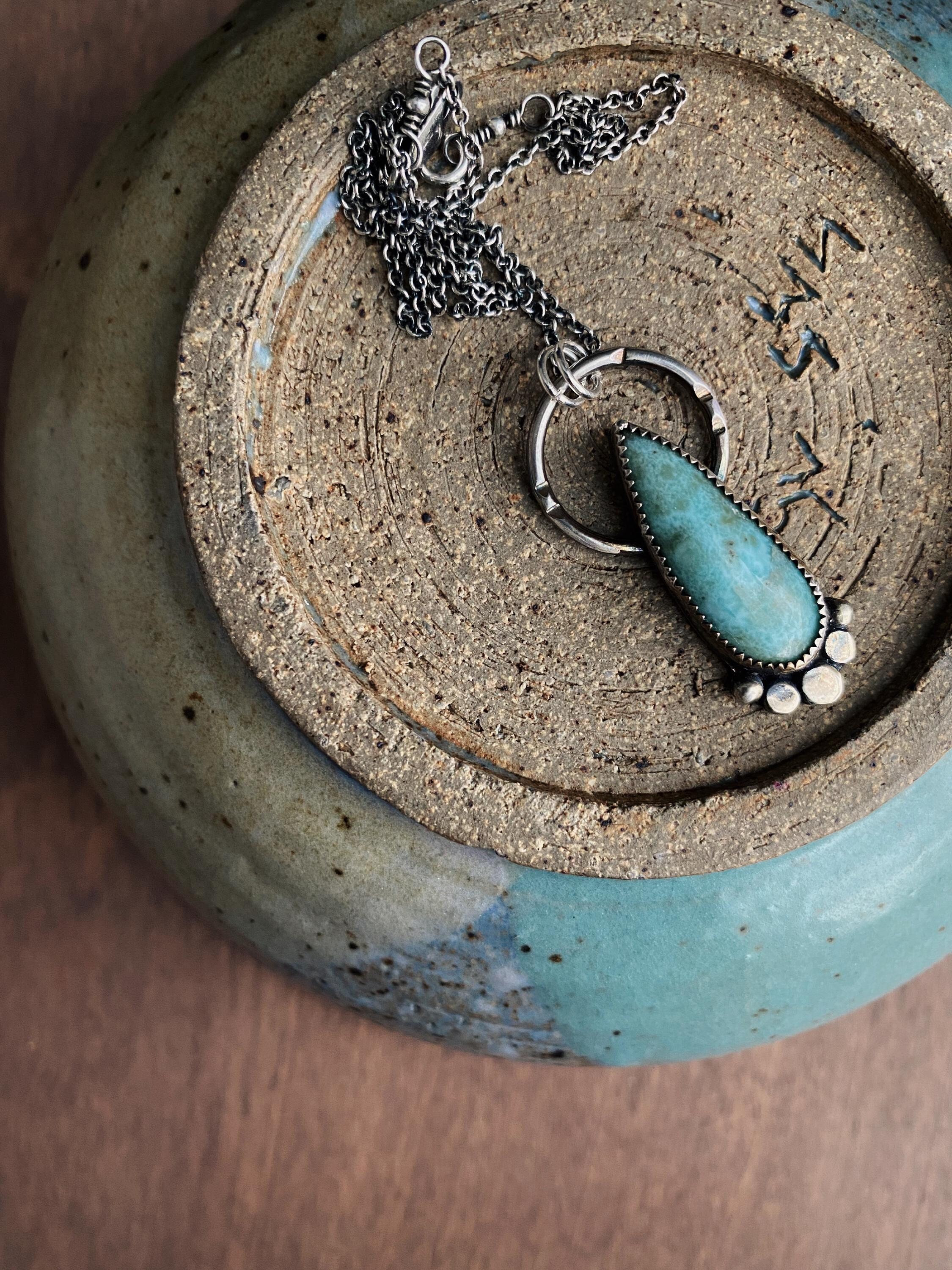 Western Turquoise Sterling Silver Tears Necklace Handmade Made in the ...