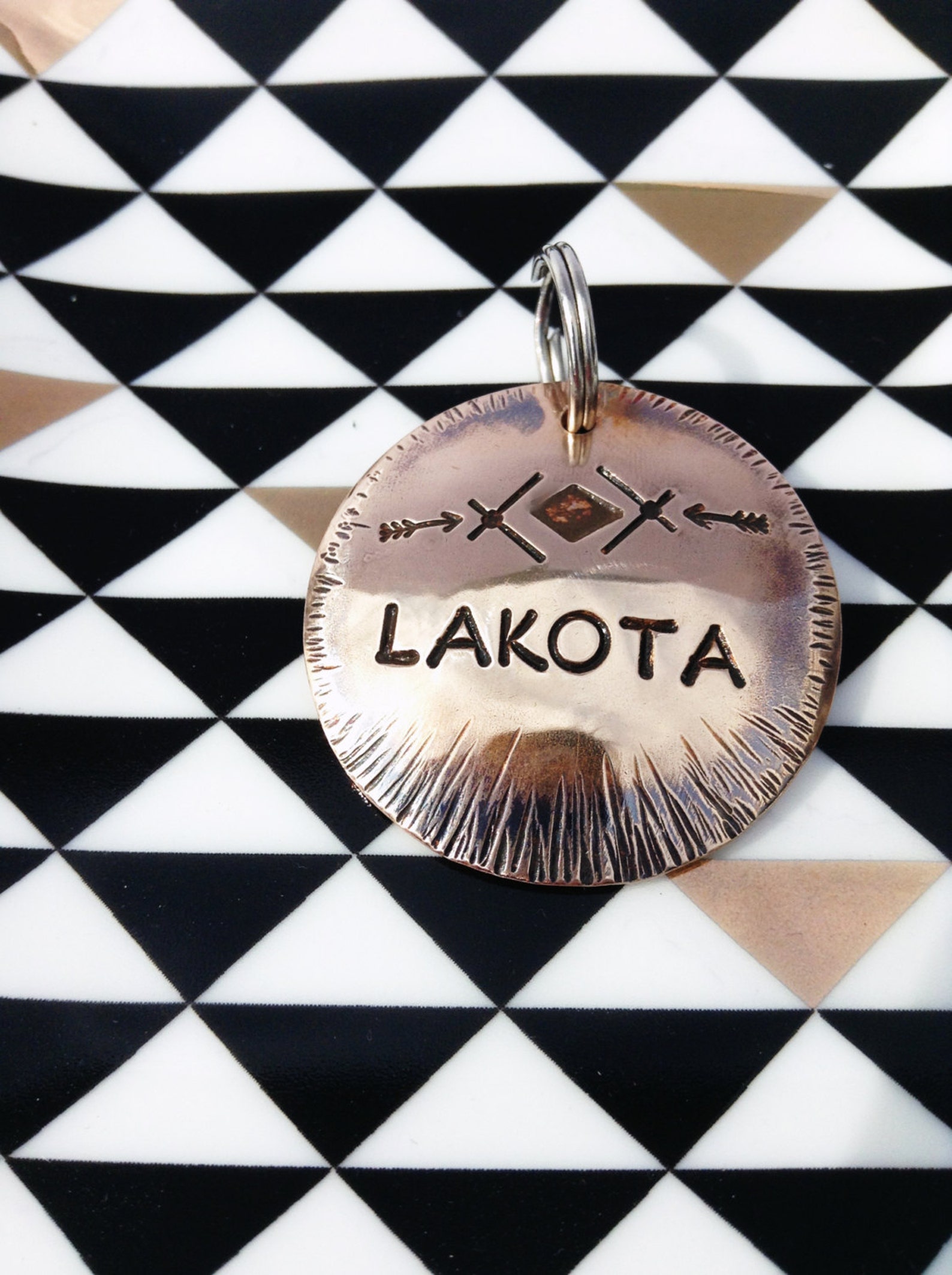 Southwest Earthy Bronze or Aluminum Pet ID Tag for the Earthy - Etsy