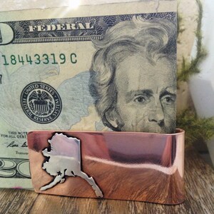 Copper and Sterling Silver Money Clip With State Alaska and ...