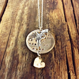 I Keep a Close Watch on This Heart of Mine Necklace With Gun and Heart ...