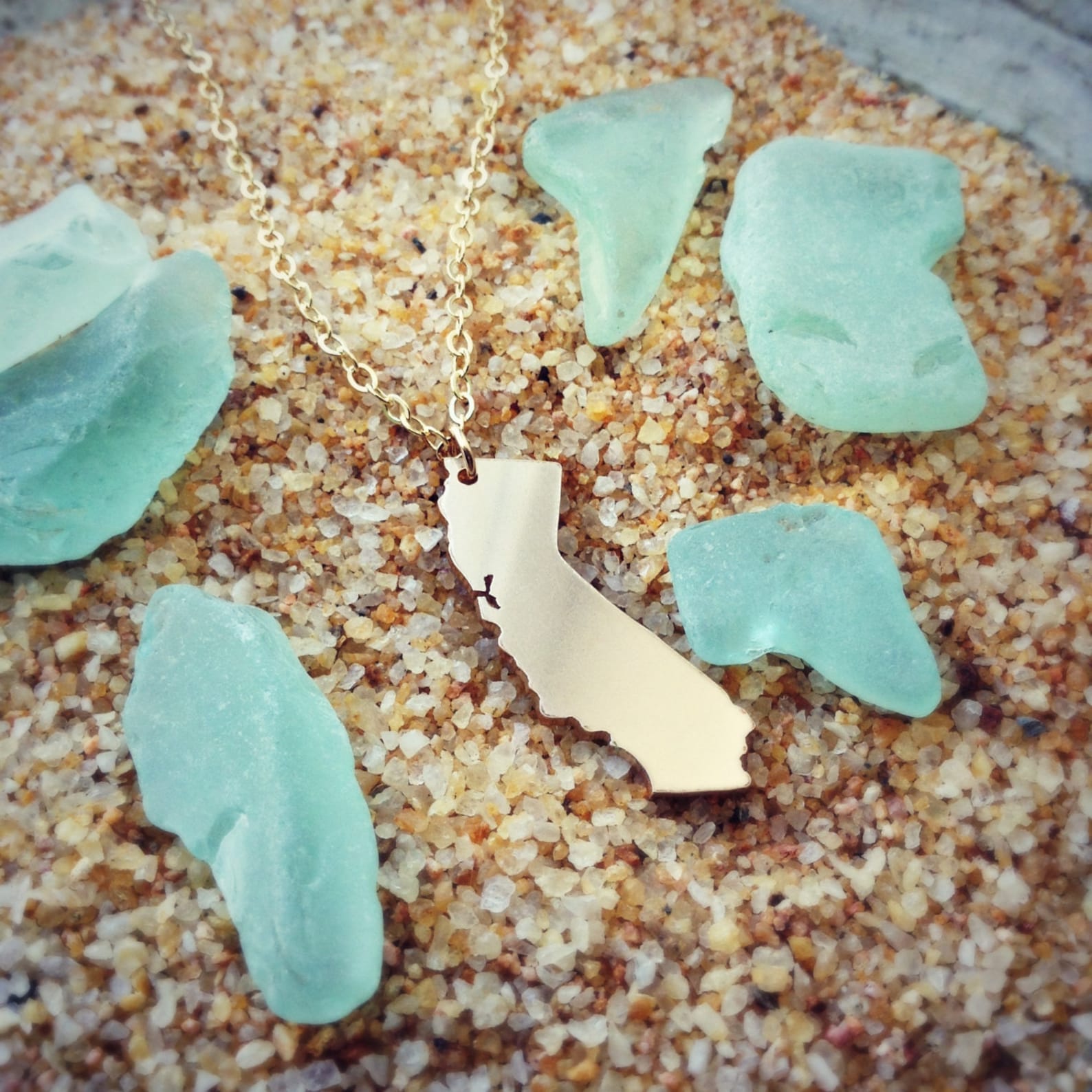 14K Gold Filled California Pendant Necklace Personalize the - Etsy