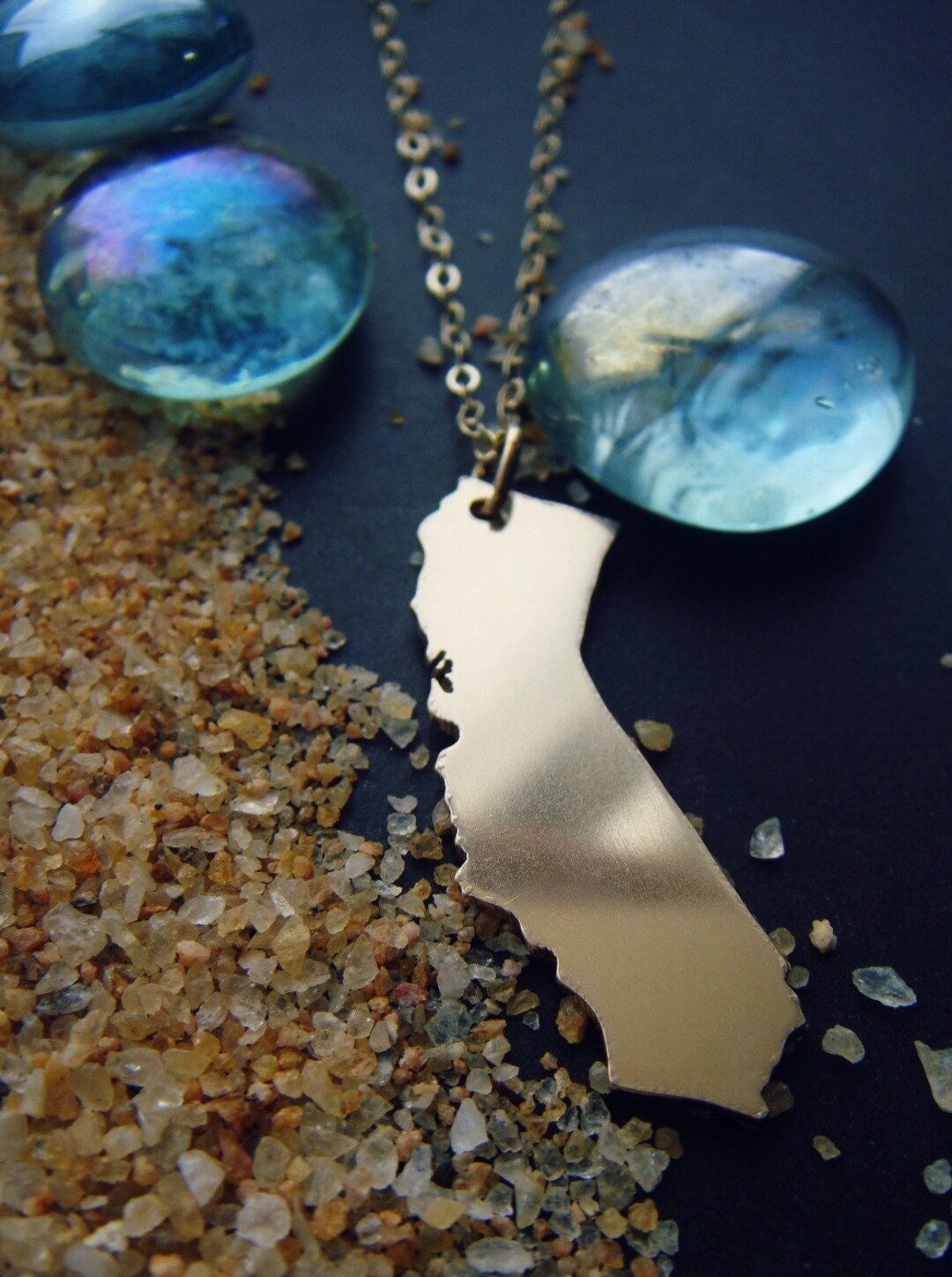 14K Gold Filled California Pendant Necklace Personalize the Location of ...