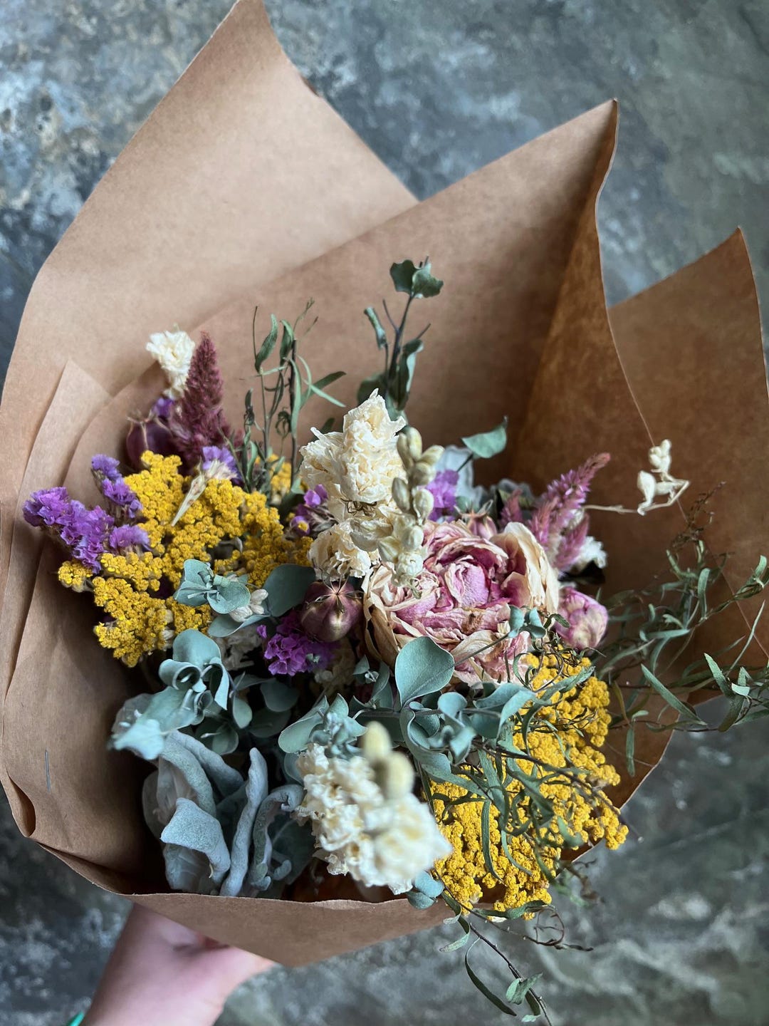 Handmade Dried Flower Bouquet, Everlasting Flower Bouquet, Valentines ...