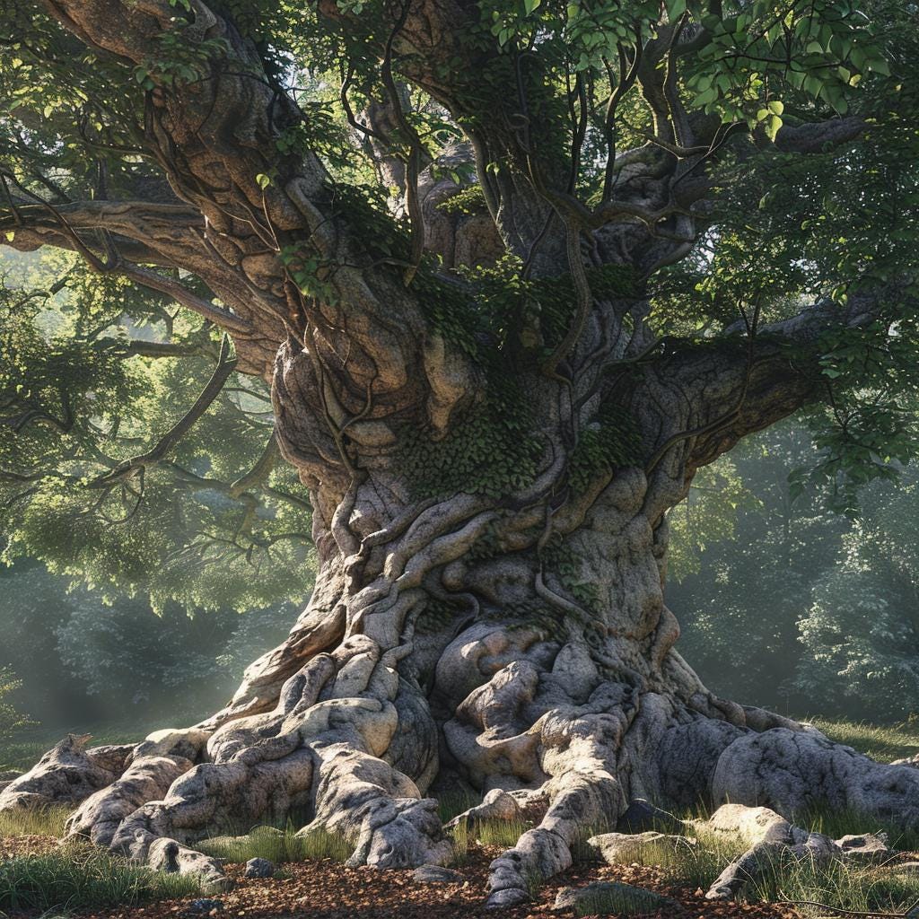 24 Ancient Tree Clipart, Majestic Tree Digital Clipart Giant Old Tree ...