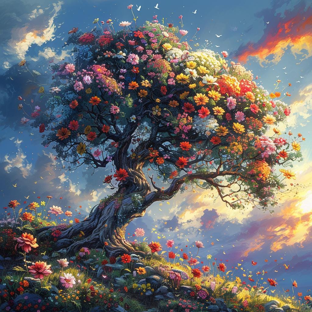 24 Enchanting Tree Clipart, Vibrant Blossoms Art, Whimsical Nature ...
