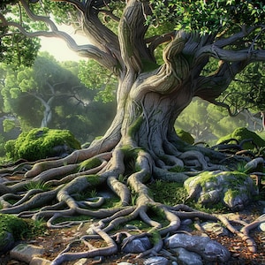 24 Ancient Tree Clipart, Majestic Tree Digital Clipart Giant Old Tree ...