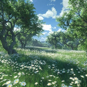 24 Spring Meadow Clipart, Pastoral Scene Clipart, Nature Digital Art ...